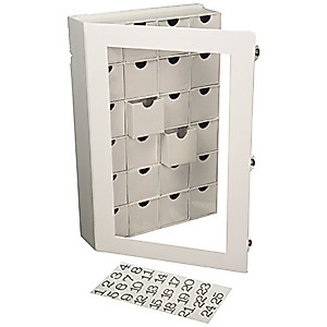 KAREN FOSTER 13-Inch by 8-3/4-Inch 3D Peek-A-Box, White