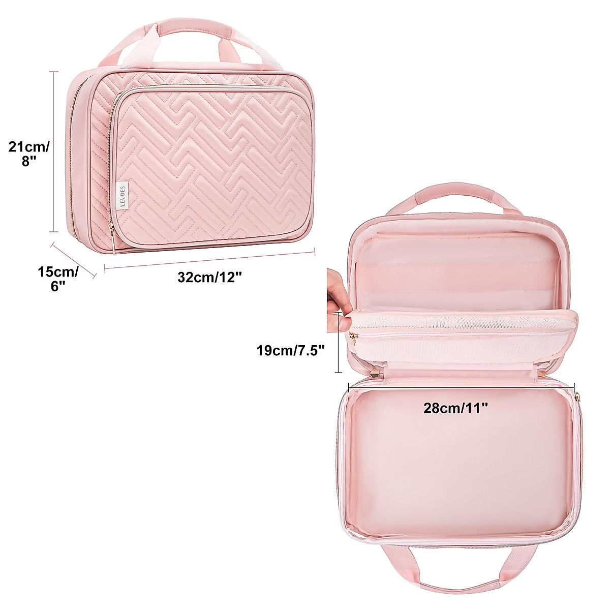 Leudes Diamond Painting Storage Containers, 60 Slots Bead Storage Box for Diamond Art Kits Accessories Organizer Case(Only Bottles and Bag) (Pink-1(60 Jars))