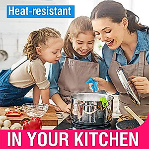 Spill-proof Lid Lifter for Soup Pot 6 Pack, Kitchen Tools Lid Stand Heat Resistant Holder Keep The Lid Open, Great Cooking Helpers and Decoration