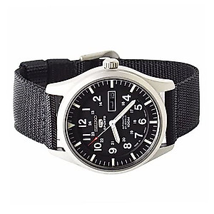 SEIKO 5 SPORTS Automatic made in Japan Black Dial Nylon Strap Watch SNZG15J1 Men's