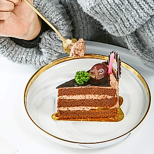 12PCS Leaf Flower Coffee Spoon Set, FULANDL Stainless Steel Tea Spoon Dessert Demitasse Espresso Spoons and Forks, Reusable Tableware Stirring Spoon Ice Cream Spoon for Coffee, Tea, Cake (Gold)