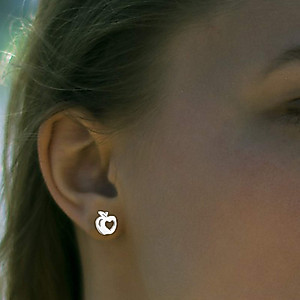 Teacher Stud Earrings 2 Pairs Apple Pencil Earrings Thank You Gifts for Teachers (Teacher Stud Earrings)