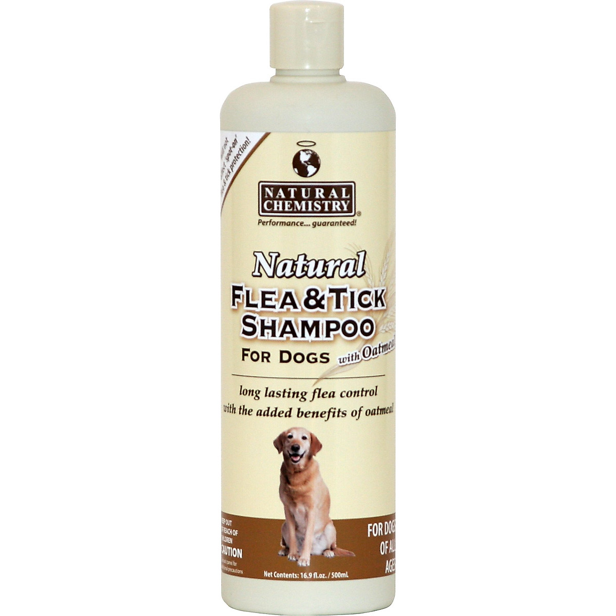 Natural Flea and Tick Shampoo with Oatmeal for Dogs, 16.9-Ounce