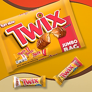 TWIX Fun Size Milk Chocolate Caramel St Patricks Day Candy Bars, 18.28 Oz Jumbo Bulk Candy Bag