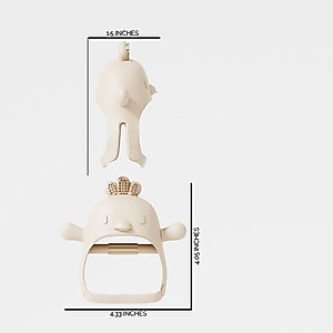 Beige Pacifier Teether Toy Never Drop Baby Teether Wrist Wearable Baby Teether Beige Baby Toys - Little Chick Newborn Toys by Muqee Peeko in Baby Safe Silicone Baby teether