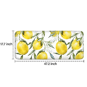 OUXIOAZ Lemon Kitchen mat Microfiber PVC Back Non-Slip Soft Area Rug for Kitchen 47.2 X 17.7 in