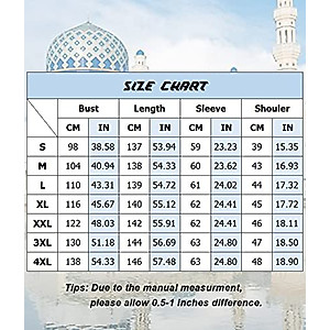 Abetteric Womens Long Sleeve Ethnic Style Full Zip Muslim Dresses Abaya with Hijabs Black 2XL