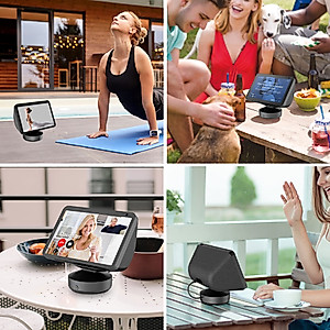 PlusAcc Battery Base for Echo Show 8 (1st Gen & 2nd Gen) - 10000 mAh Portable Battery Charger Stand for Alexa Echo Show 8 (1st & 2nd Gen), Tilt Function (Black)