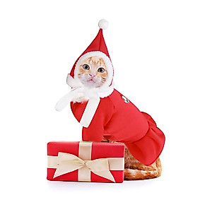 Dog Christmas Costume Dog Dresses Dog Lace Velvet Hats Pet Cosplay Costumes Cat Christmas Holiday Outfit Green Red Pet Fall Winter Clothes Coats Snowman Pet Costumes for Small Medium Dogs Cats (M)