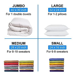 NileHome Vacuum Storage Bags, 18 Pack (2 Jumbo, 4 Large, 4 Medium, 4 Small, 4 Roll) Space Saver Vacuum Storage Bags for Travel Vacuum Seal Compression Bags Luggage Organizers for Blankets, Clothing, Comforters, Bedding