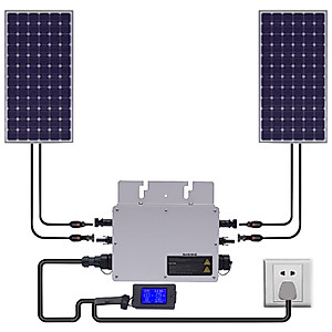 CNCEST 700W Micro Inverter Solar Grid Tie Microinverter IP65 Control Self Cooling 120/230V Automatic Identification Power Inverters,LCD Display Waterproof Solar Grid Tie Micro Inverter DC54V
