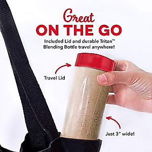 Dash Mighty Mini 10 oz Compact Personal Bottle Blender with Travel Lid, Red