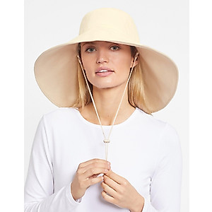 Solbari Ultra Wide Brim Sun Hat UPF50+ Packable UV Sun Protection Hats with Full Coverage Brim, Vanilla/Beige, Small-Medium