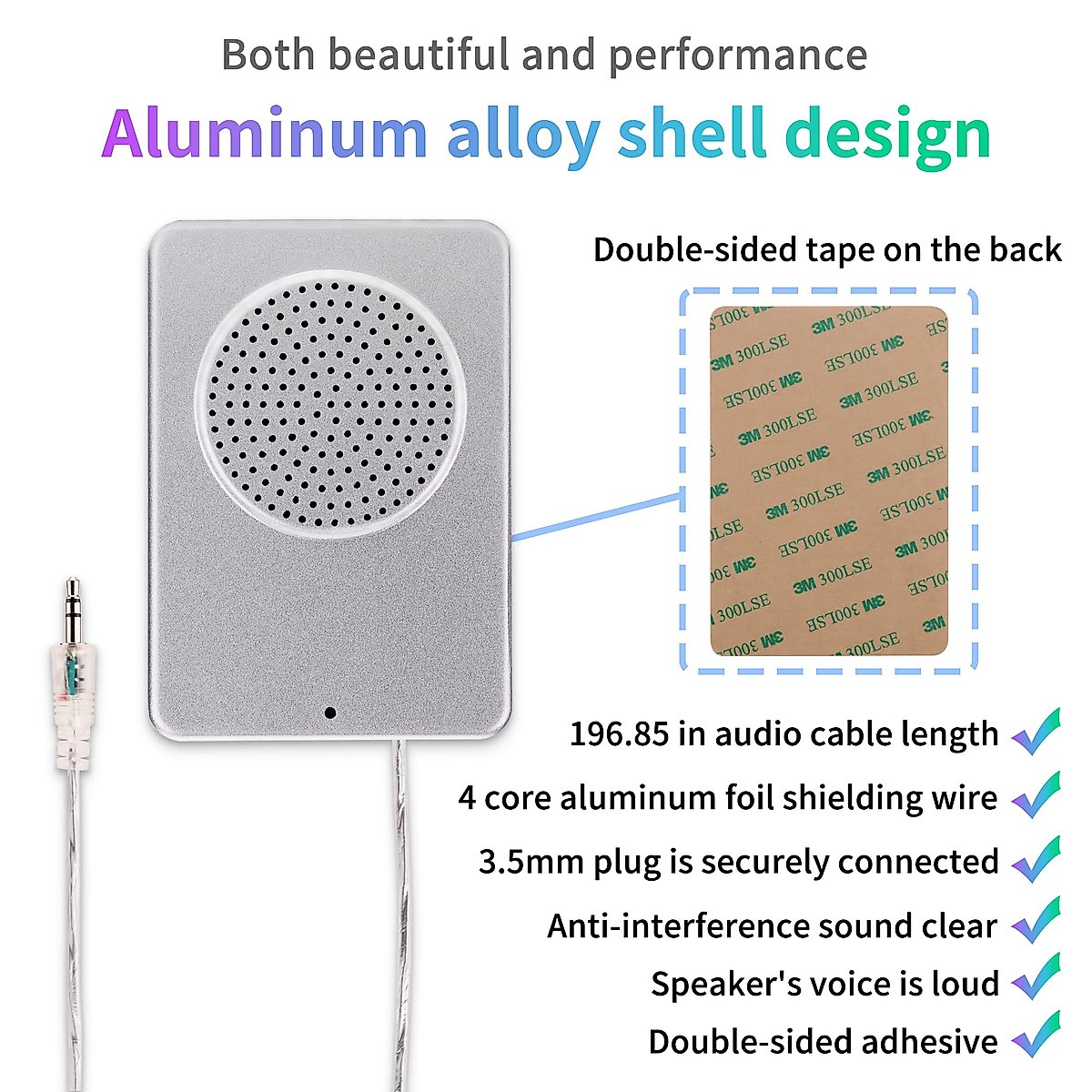 DESHUN Window intercom System Dual Way, Window Speakers, A walkie-Talkie That can be Attached to Glass,Built-in Microphone, intercom System for The Business/Bank/Office/Hospital/Station/Catering