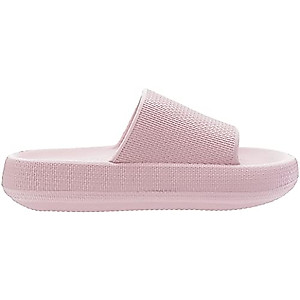 BRONAX Slides for Women Foam Soft Open Toe EVA Home Shower Bathroom Pillow Slippers House Sandals for Ladies Comfy Cushioned Thick Sole 42-43 Pink