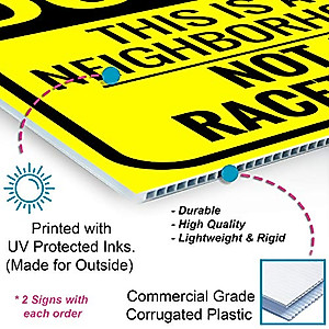 Bigtime 2 X Slow Down Sign 16" x 12" - Double-Sided Kids At Play Signs with Metal H-Stake for Neighborhoods - Durable & Funny Slow Man Sign for Ensuring Child Safety - Thoughtful Gift Idea