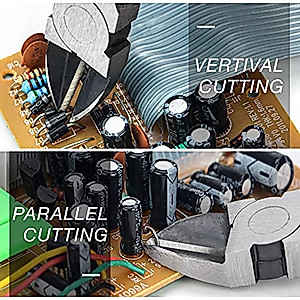 iCrimp PL2100 Diagonal Flush Cutter, 5-Inch Side Cutting Pliers, Electronics Pliers with Pointed Nose for Reeled Terminals, Soft Wires, Electronics, Jewelry Making, Zip Tes, Plastic