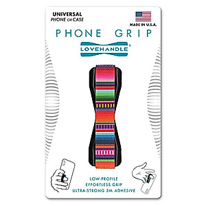 LOVEHANDLE Phone Grip for Most Smartphones and Mini Tablets, Serape Design Colored Elastic Finger Strap with Black Base, LH-01Serape