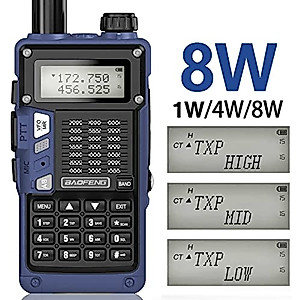 Baofeng Radio Handheld Ham Radio UV-S9 Pro 8W High Power Dual Band Portable Two Way Radio with Battery and USB Charger Cable Upgrade of UV-5R Walkie Talkies(Blue)