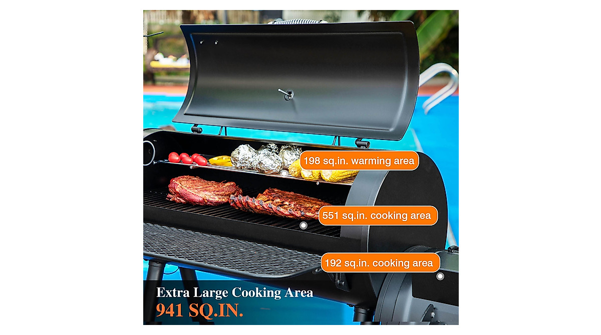 Sophia & William Heavy-Duty Charcoal Outdoor Smoker Grills, Extra Large ...
