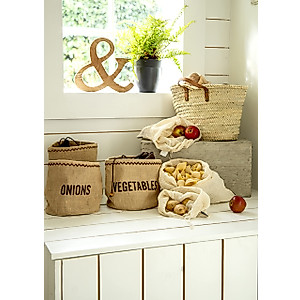 NATURAL ELEMENTS Onion Bag with Blackout Lining, Fabric, 20 x 20 cm, Brown