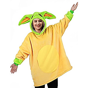 vavalad Cartoon Wearable Blanket Sweatshirt Sherpa Oversized Hoodie TV-Blanket with Sleeves and Pockets for Adults Men Women Teens One Size Fits All