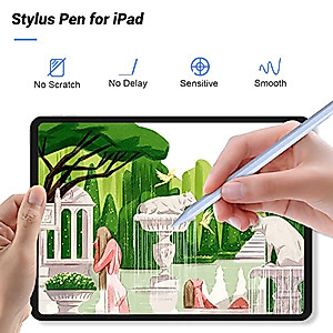 Stylus Pen for iPad with Palm Rejection, Magnetic Adsorption iPad Pencil 2nd Generation Compatible with (2018 and Later) Apple iPad 10/9/8/7th, Pro 11/12.9 Inch, Air 5/4/3rd, Mini 6/5th (Light Purple)