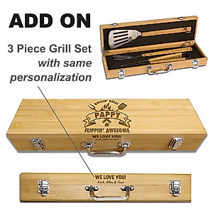 Pappy Gift–PERSONALIZED Bamboo Cutting Board Custom Engraved Grillin Great Flippin Awesome Fathers Day Birthday Christmas Gift Best Pappy Ever Papa Poppop Gifts from Grandkids Grandchildren (8.25x12)