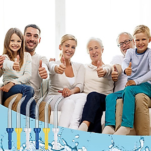 Tondiamo 6 Pieces Replacement Periodontal Tips Compatible with Waterpik 3 Colors Periodontal Tips Dental Water Flosser Replacement Tips Flossing Tips for Water Flossers and Other Oral Irrigators