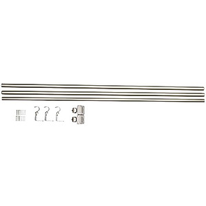 Amazon Basics 1" Wall Curtain Rod with Square Finials, 72" to 144", Nickel