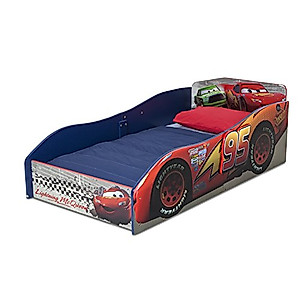 Delta Children Disney/Pixar Cars Wood Toddler Bed + Serta Perfect Slumber Dual Sided Recycled Fiber Core Crib and Toddler Mattress (Bundle)