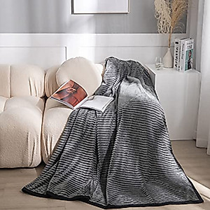 ABOW YUAN Soft Fleece Flannel Throw Blanket,Super Warm Fuzzy Lightweight Plush Microfiber Blankets Suitable for Sofa Couch Bed King Size(Grey 90x108 Inches)