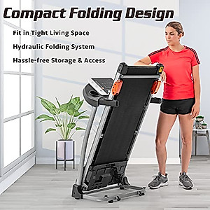 Merax Foldable Electric Treadmill 2.5HP Motorized Running Machine with 12 Perset Programs 300LBS Weight Capacity Walking Jogging Treadmill for Office Home Gym Workout with Incline
