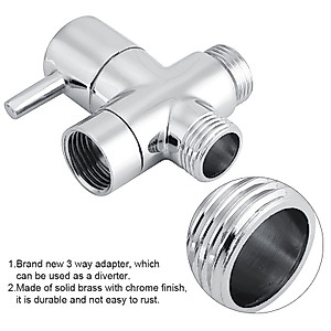 Shower Arm Diverter 3-Way T Shape Diverter Shut Off Valve Shower Toilet Bidet Sprayer Water Adapter Chrome Color Universal Sprayer Attachment Replacement Part