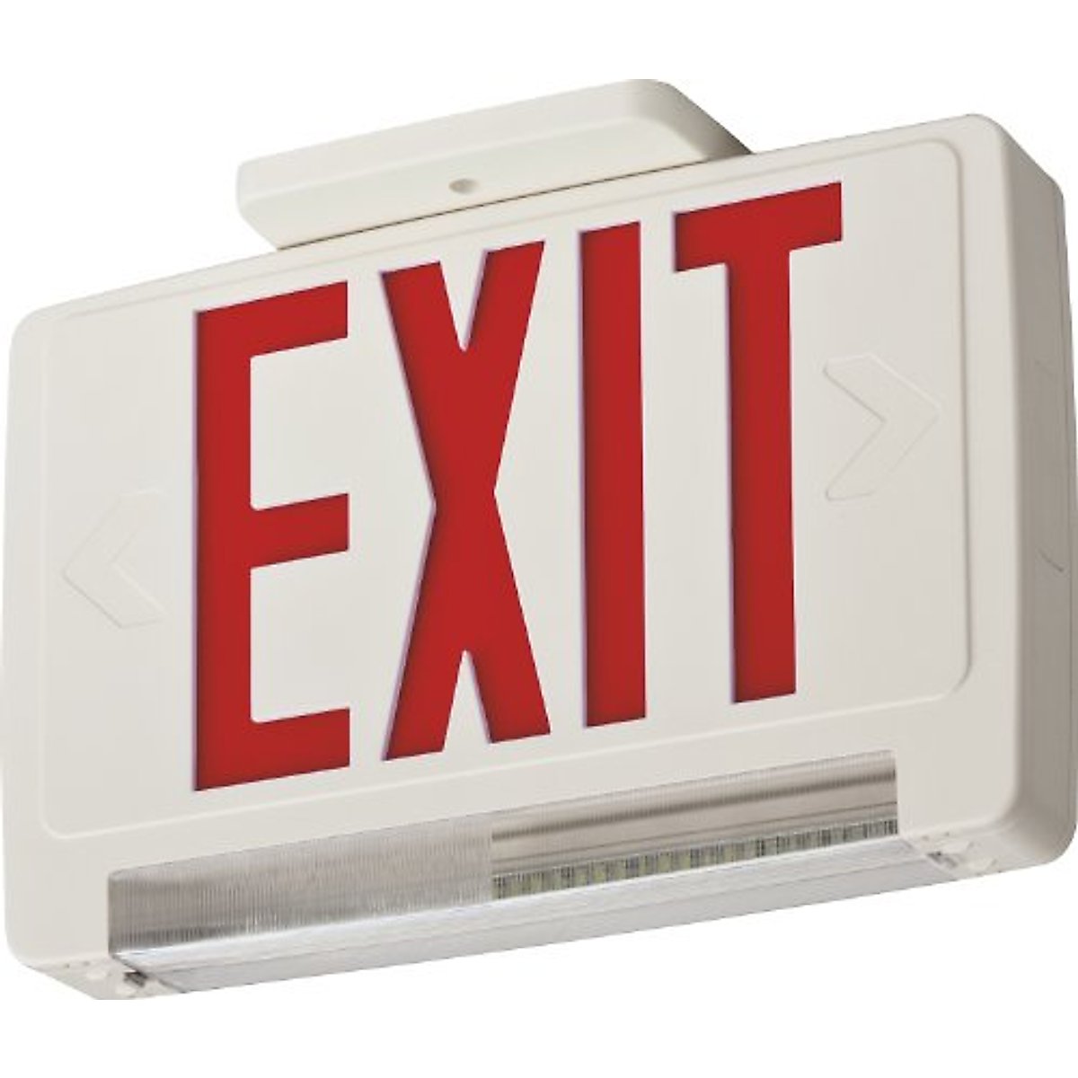 Lithonia Lighting ECBR M6 LED Exit and Emergency Light Bar Combo Fixture with Back Up Battery, 3 Watts, Damp Listed, Red Letters