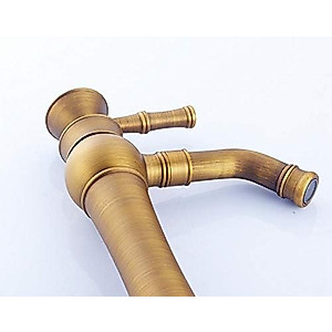 TECKI Kitchen Taps Basin Faucet Brass Bathroom Balcony Vintage Style Single Handle Hot & Cold Water Sink Faucet Bath Accessories