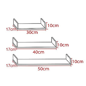 PIBM Stylish Simplicity Shelf Wall Mounted Floating Rack 3-Piece Set Solid Wood Multifunction Save Space Environmental Protection,7 Colors,3 Sizes, Black Walnut