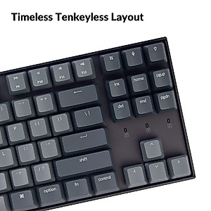 Keychron K8 87 Keys Tenkeyless Hot-swappable Wireless Mechanical Keyboard, Multitasking, Type-C Wired, White LED Backlight Bluetooth Gaming Keyboard for Mac Windows with Gateron Optical Blue Switch