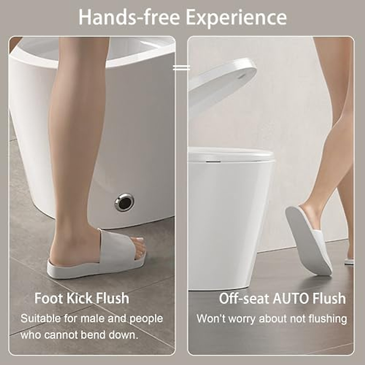 Toilet Smart Toilet Ceramic White with Heated Bidet Seat Portable Toilet with Bidet Built in Auto Open&Close Auto Dual Flush