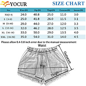 YOCUR Womens Denim Shorts Flowy Fashion Board Shorts Elastic Waist Tassel Drawstring Shorts Juniors Lounge Jean Shorts White XL