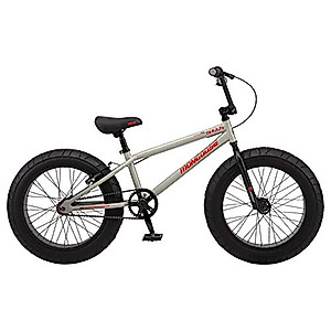 Mongoose Argus MX Kids Fat Tire Mountain Bike, 20-Inch Wheels, 4.25-Inch Wide Tires, High-Ten Steel Frame, Single Speed, Tan