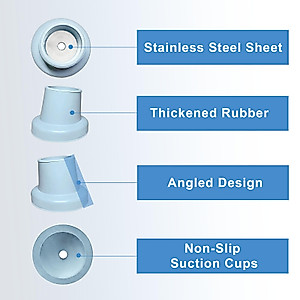 Elzrghs Replacement Feet for Shower Chair,Shower Bench,Bedside Commode,Tub Transfer Bench and Bath Seat, Rubber Non Slip Suction Feet,Pack of 4,1-1/8" I.D