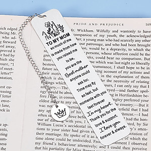 Mom Gift Bookmark for Women Mothers Day from Son Daughter Birthday Valentines Christmas Stocking Gifts for Mother Mommy Grandma from Teens Kids I Love You Mom Book Lovers Gift