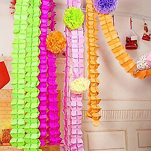 12 Pack Colorful Four Leaf Clover Paper Flowers Garland Decorations Reusable Party Streamers Hanging Garland Tissue Flower Hanging Oranment for Birthday Wedding Baby Shower Party Home Decor