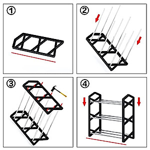 Hockmez 3-Tier Small Shoe Rack .Multifunctional Lightweight Kids Shoe Shelf Storage Organizer for Entryway Hallway Closet Bathroom Living Room (Pink)