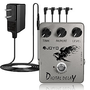 JOYO JF-08 Digital Delay Pedal Bundle with DC 9V Pedal Power Supply (800mA -1A) AC Adapter