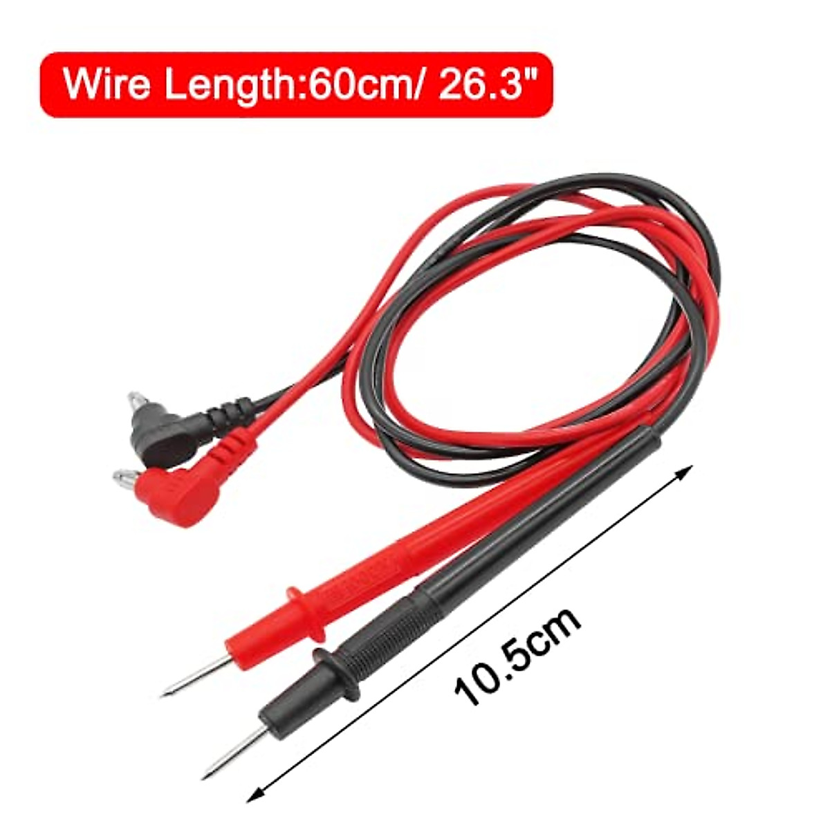 Waziaqoc 1 Pair Banana Plug Multimeter Probe Test Lead Cable, 1000V, Length 60cm, Black & Red