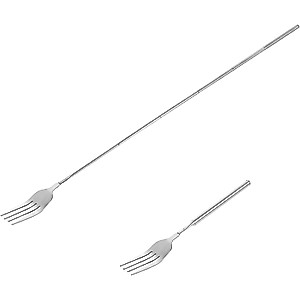 Chazcool Extendable Fork, Telescoping Fork, Extended Fork, Stainless Steel Retractable Fork, Fork Extender Long Fork, Extending Fork for Eating Dinner Fruit Dessert BBQ 8.7 to 25.4 Inch (1 pcs)