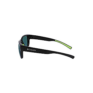 Columbia Men's Sunglasses PENNS CREEK - Shiny Black & Green with Polarized Green Mirror Lens