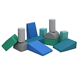Factory Direct Partners 12273-CT SoftScape Toddler Builder Block Set, Colorful Soft Foam Playtime Building Blocks for Infants and Kids (12-Piece Set) - Contemporary